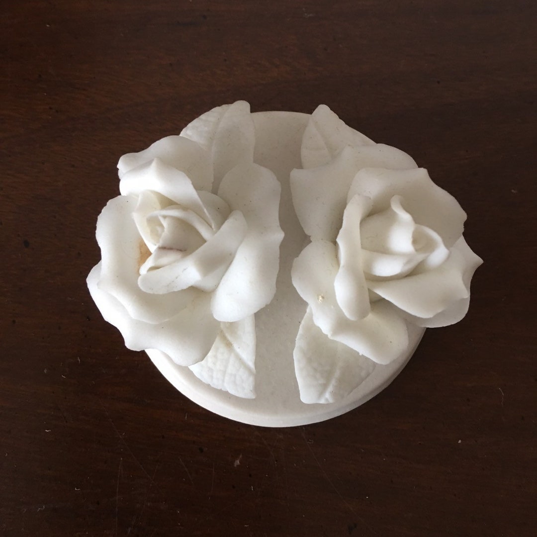 White Porcelain Roses / Two Ceramic Roses / Roses / Paper Weight | FL ...