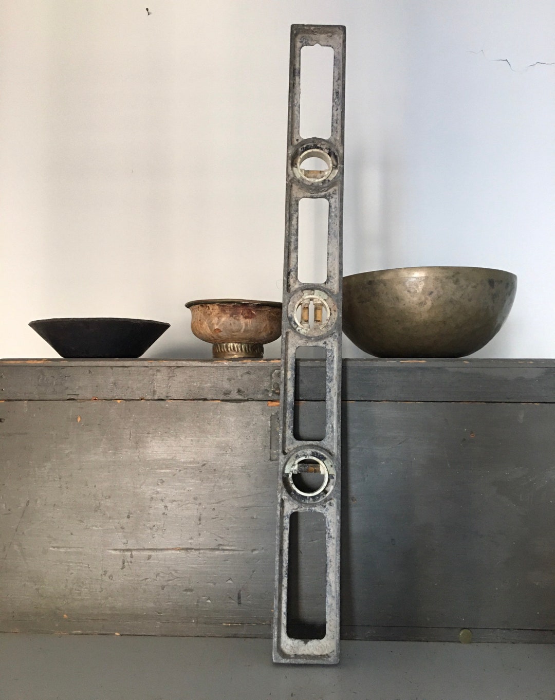 Vintage Metal Level Tool / Vintage Tool / Industrial Decor / Carpenter ...