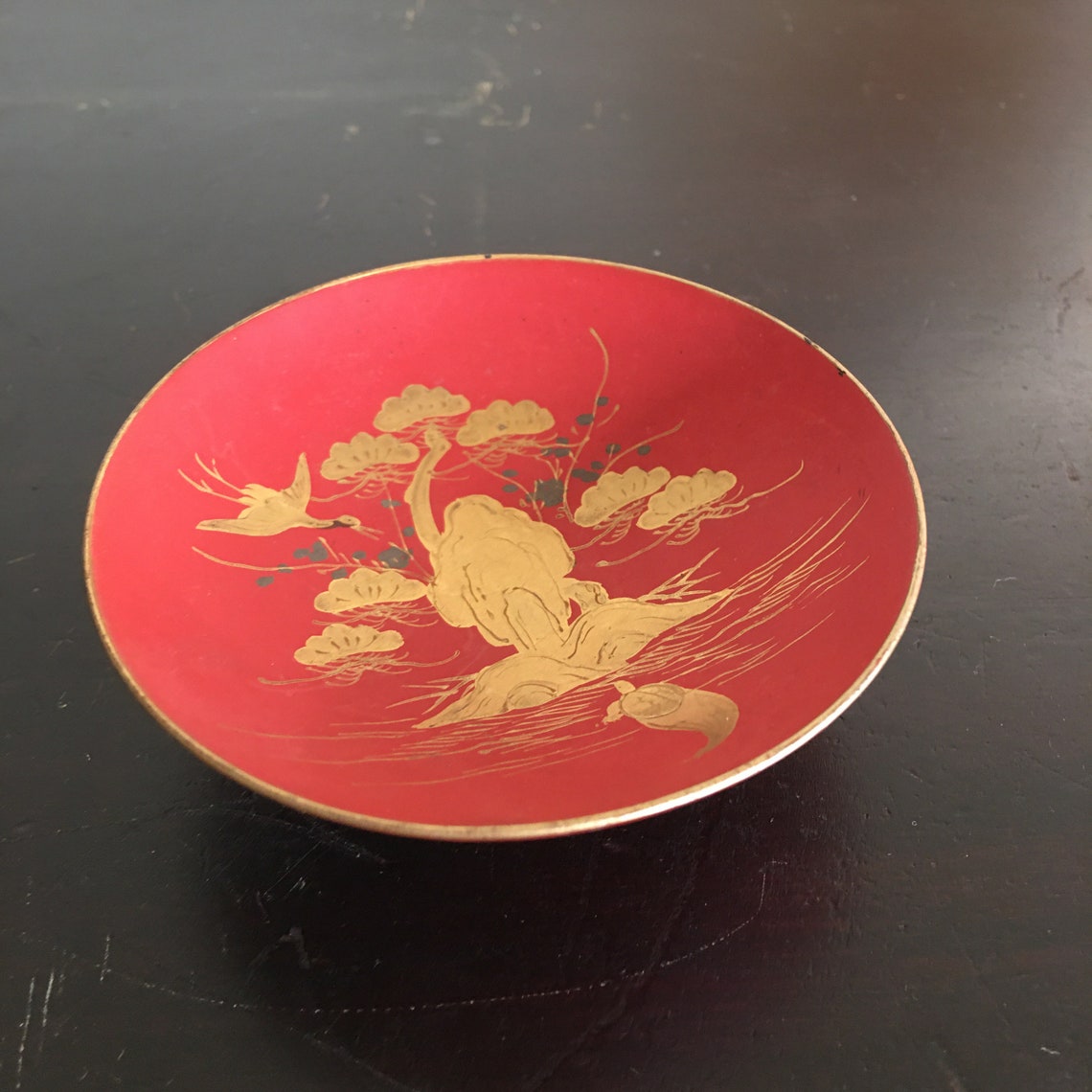 Antique Japanese Red Lacquer Dish / Japanese Wedding Ceremony - Etsy