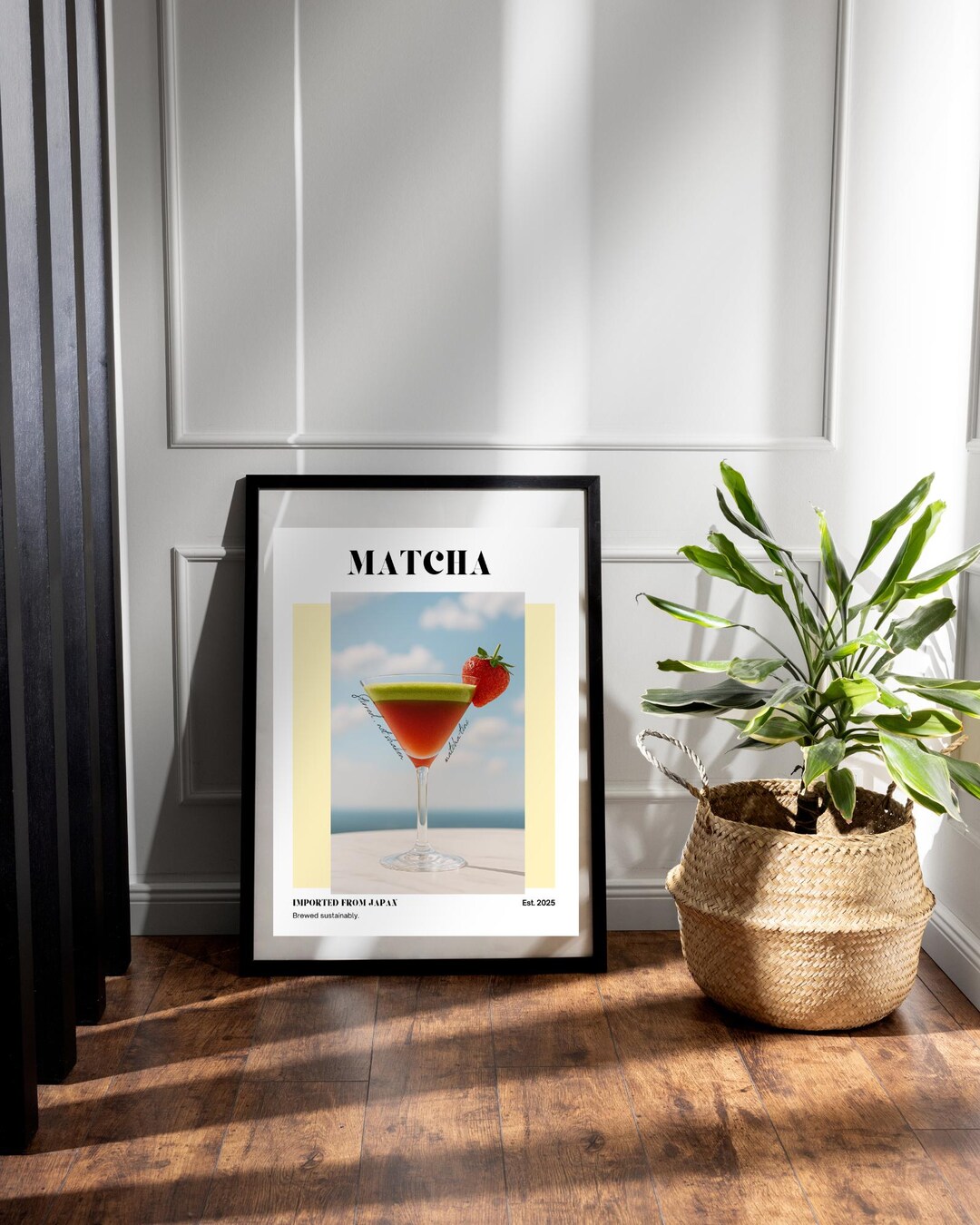 Strawberry Matcha-tini Art Print – Café Decor (digital Download) - Etsy
