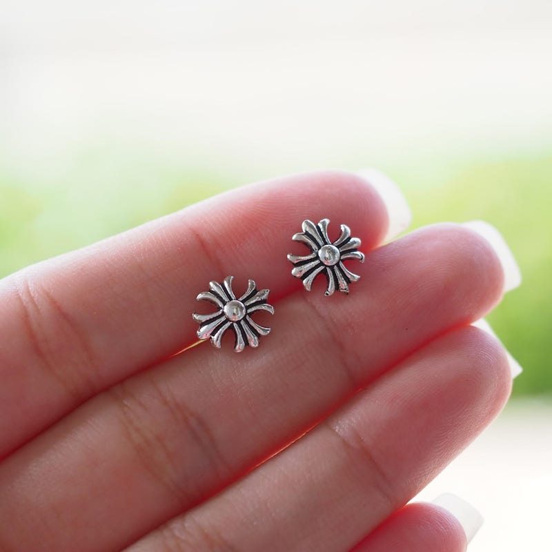 Chrome heart ohrringe - Etsy.de