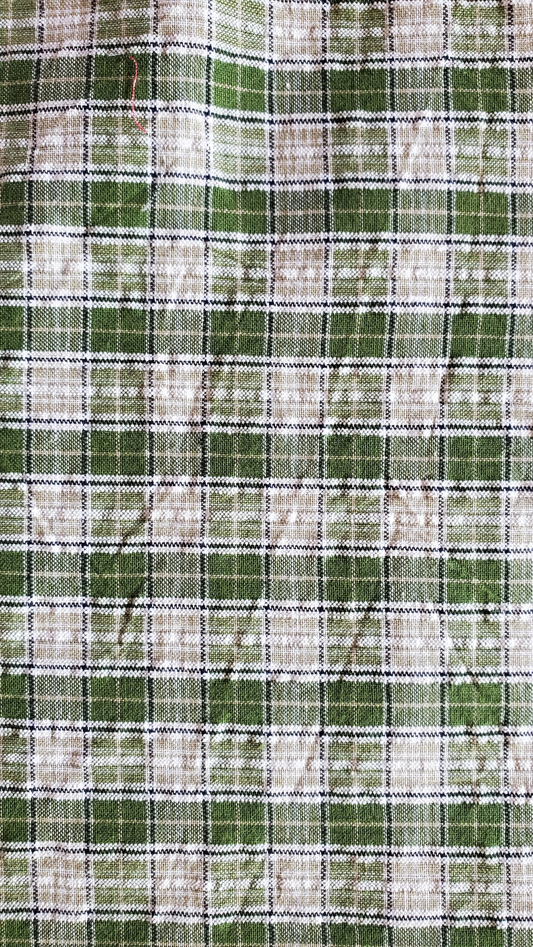 Green Plaid Seersucker Fabric by the Yard, 1/2 Yard - Etsy