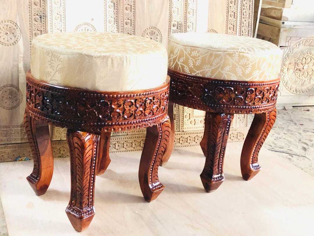 Hand Carved Ottomans/ Stool - Etsy