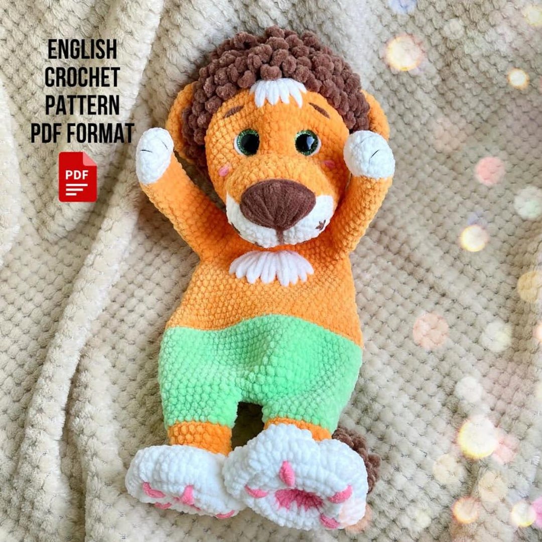Crochet Lion Lovey Pattern: Amigurumi Rag Doll Tutorial (PDF Pattern ...