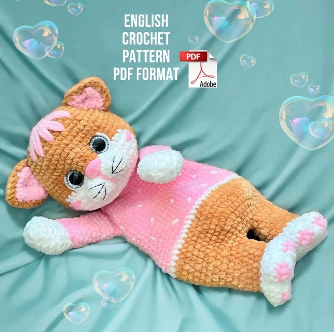 Crochet Cat Snuggler Pattern, Amigurumi Kitten (PDF Pattern) - Etsy