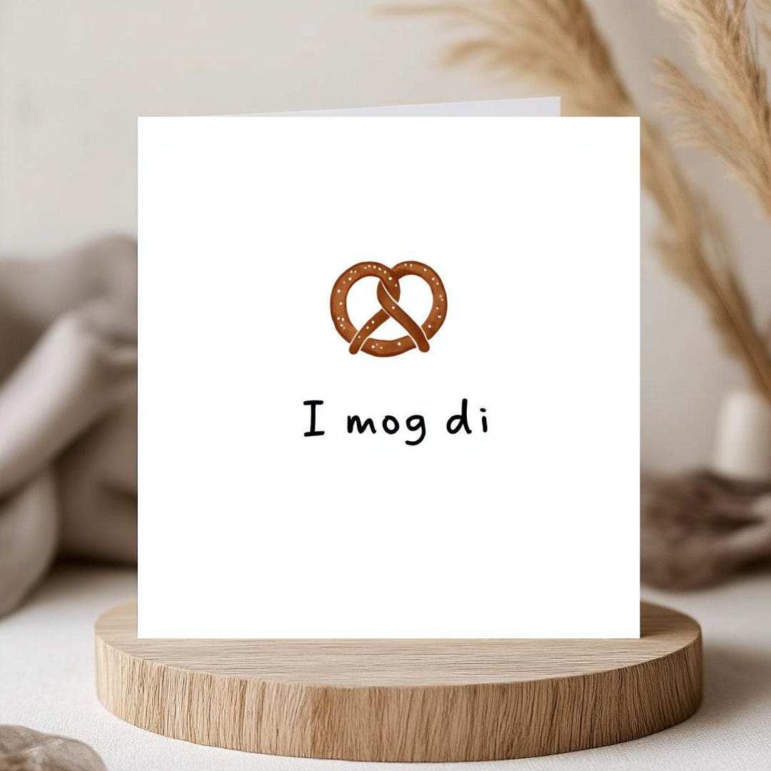 German Pretzel Card "i Mog Di", I Like You Card, Just Because Card ...