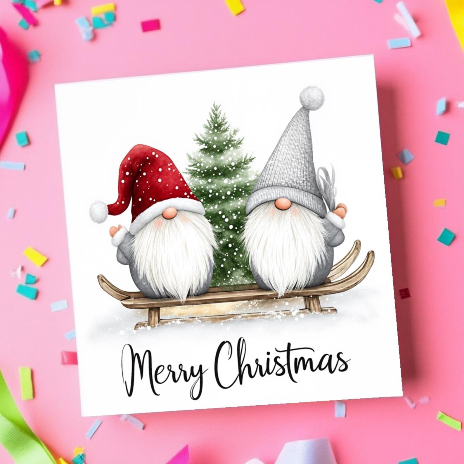 Gnome Christmas Cards, Christmas Gnome Stationery, Holiday Card Set ...