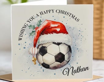 Personalised Football Christmas Card - Etsy UK