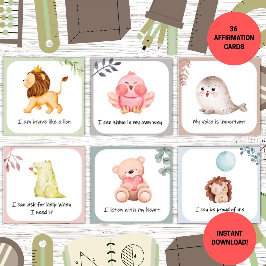 Kids Affirmation Cards | Positive Thinking, Self-love (digital Download ...