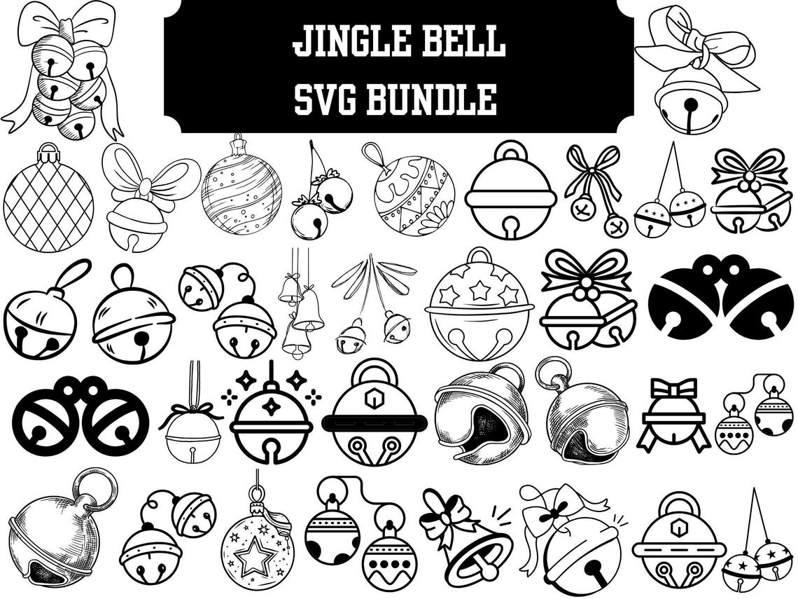Jingle Bells SVG Bundle, Christmas Ornament Cut Files (digital Download ...
