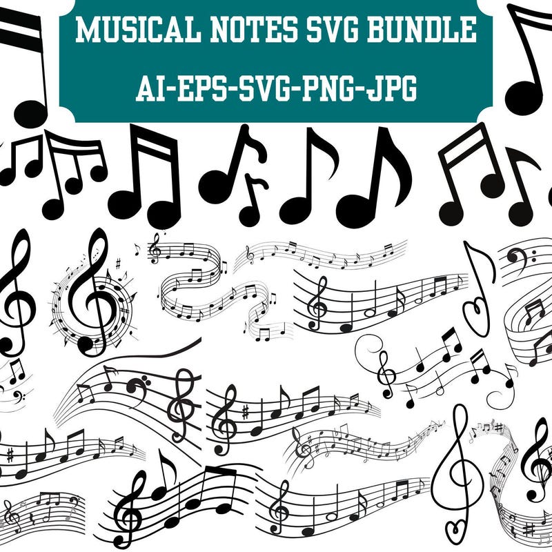 Music Notes Border Files - Etsy