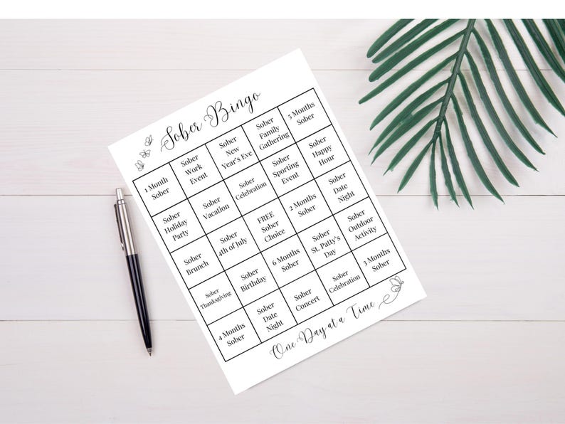 Editable Sober Bingo, Recovery Challenge, Sobriety Goals, Sober October ...