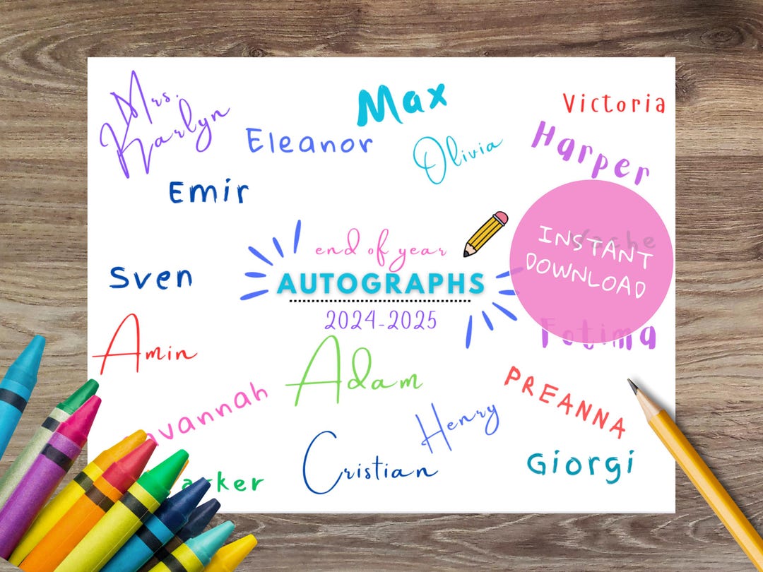 End of Year Autograph Page, Last Day of School Autographs, Last Day of ...