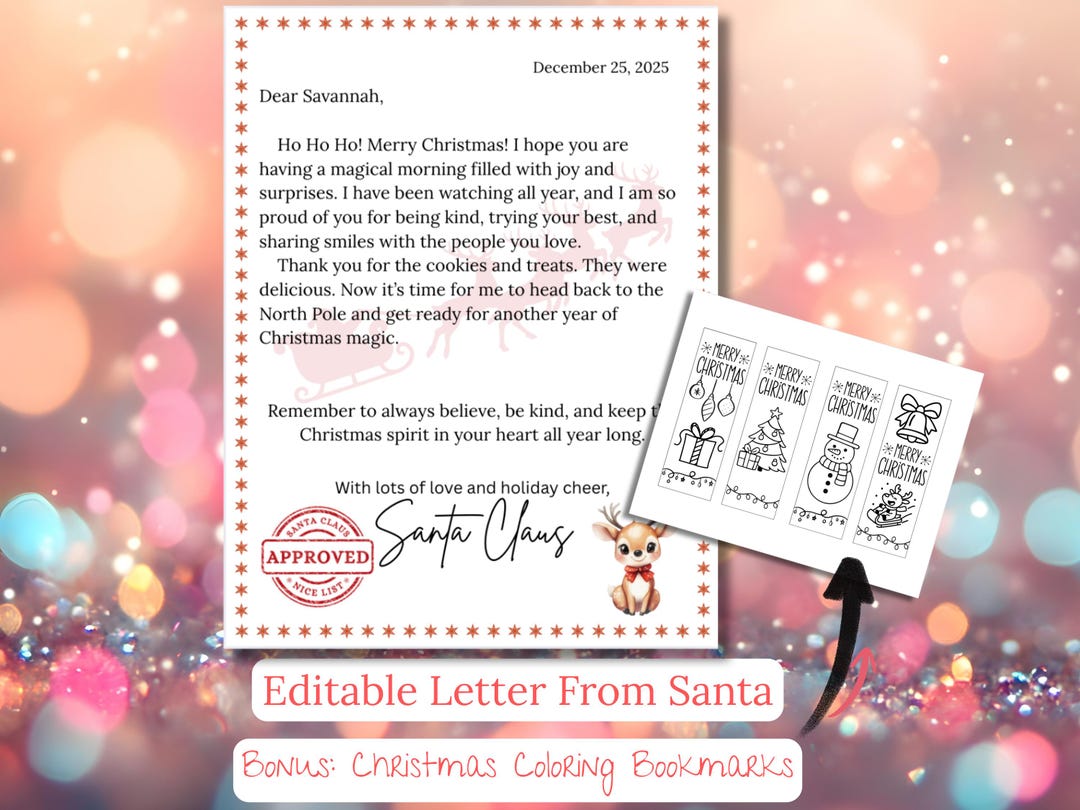 Editable Letter From Santa, Christmas Morning Tradition, Christmas ...