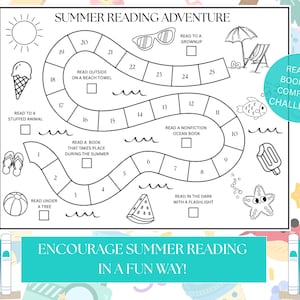 Kid's Summer Reading Challenge: Fun Printable Game (PDF Download) - Etsy
