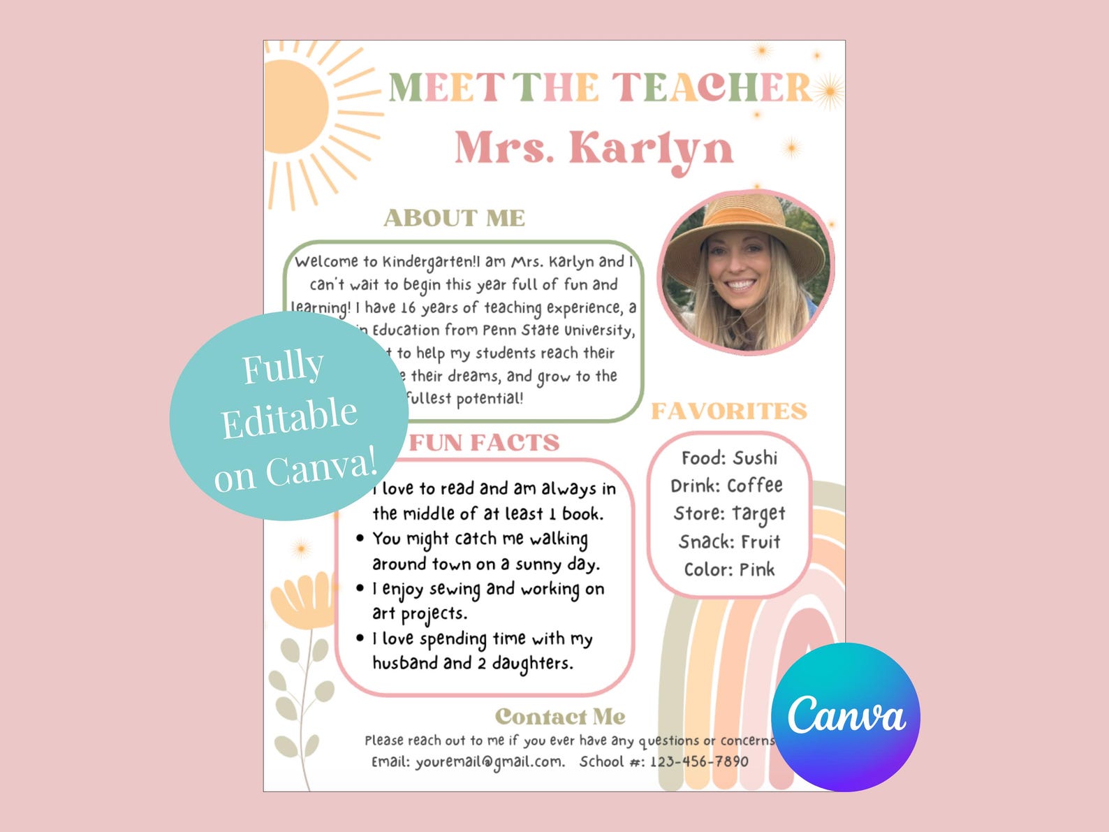 Editable Boho Meet the Teacher Template: Back to School Introduction ...