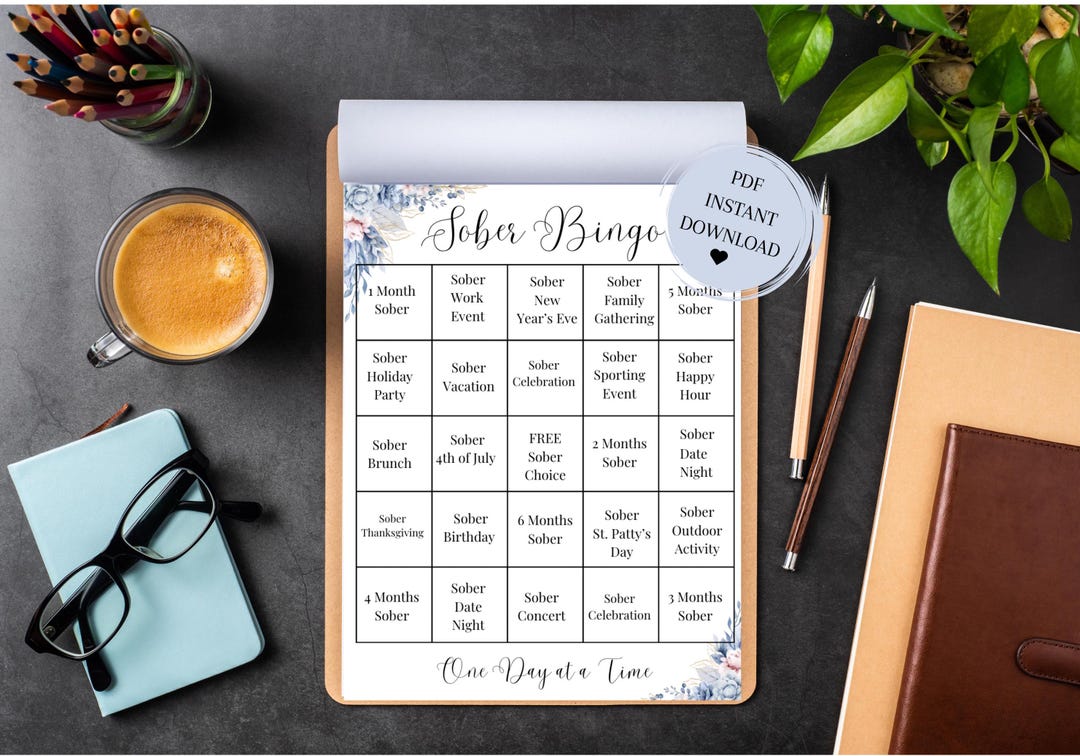 Editable Sober Bingo: Printable Recovery Game (PDF) - Etsy