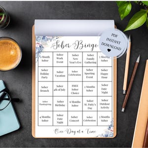 Editable Sober Bingo: Printable Recovery Game (PDF) - Etsy