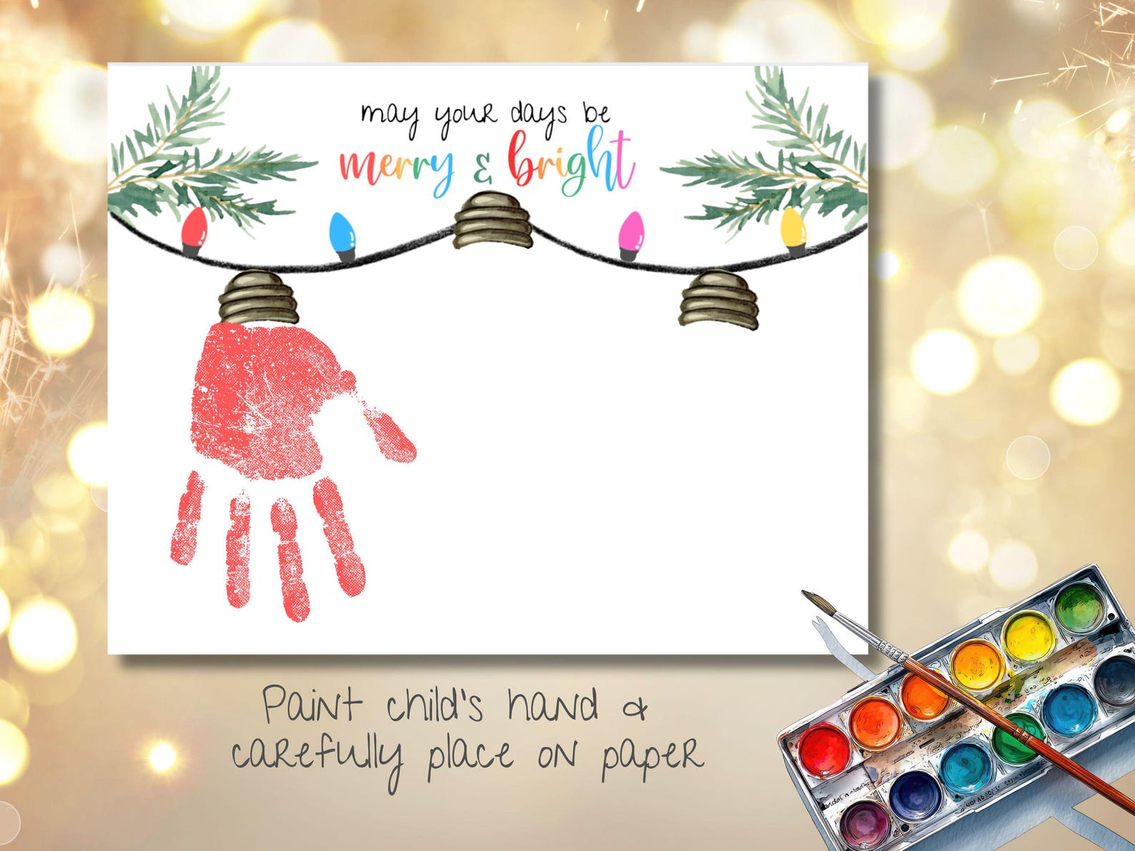 Holiday Handprint Craft, Merry and Bright Handprint Activity ...