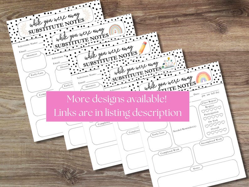 Substitute Teacher Report Form | Sub Notes Template | Classroom ...