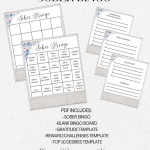 Editable Sober Bingo: Printable Recovery Game (PDF) - Etsy