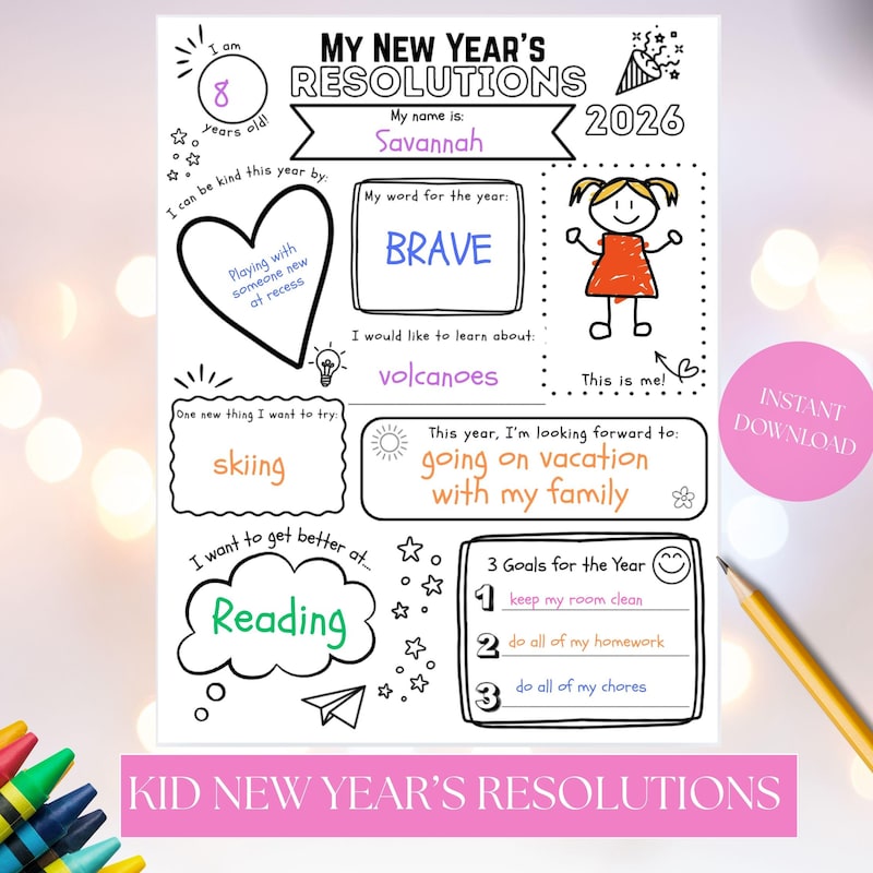 2026 Goal Worksheet Family - Etsy