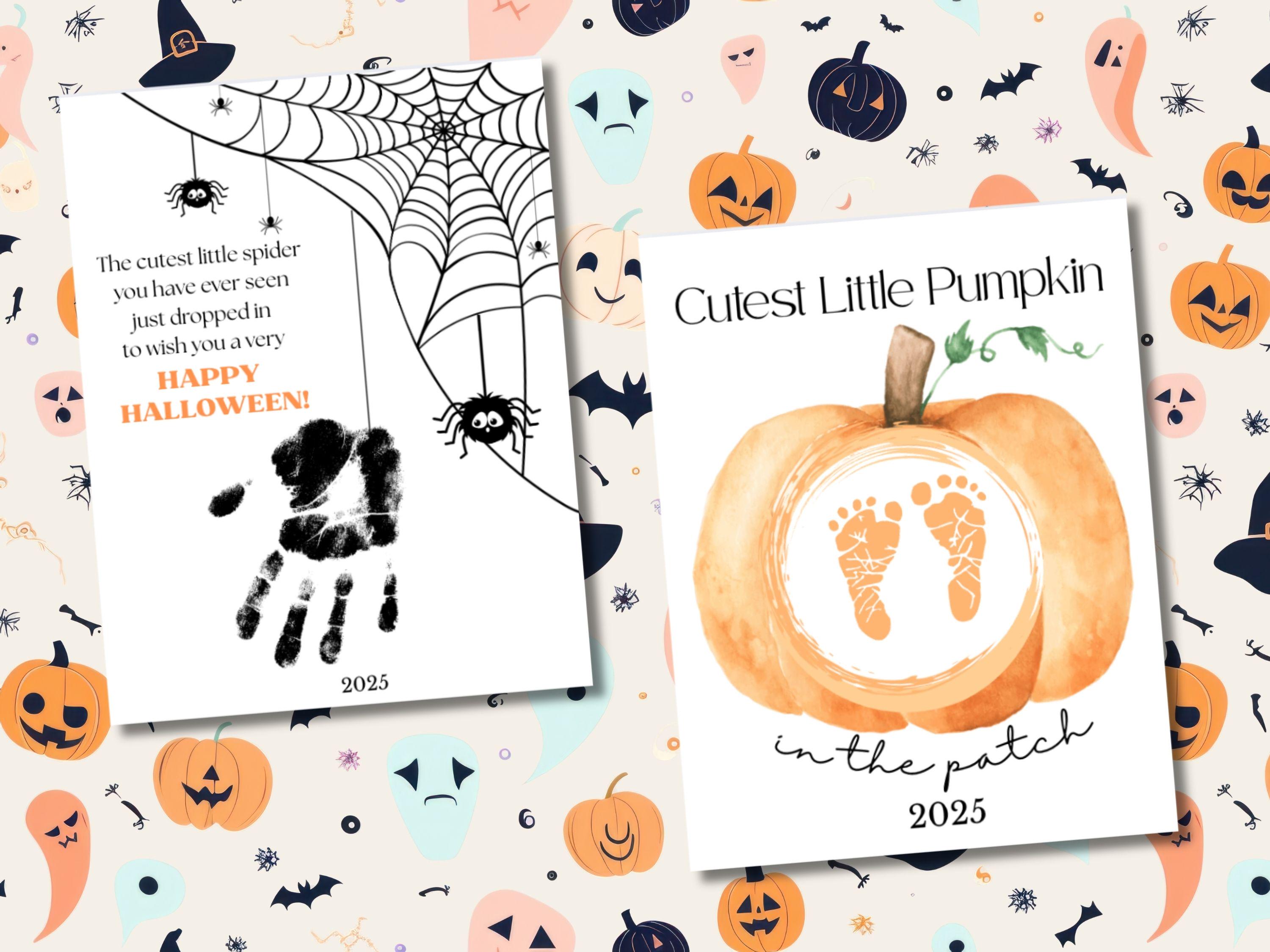 Halloween Handprint Art, Spider Handprint Art, Pumpkin Handprint Art ...