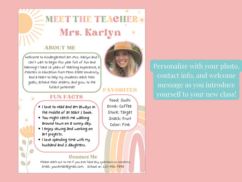 Editable Boho Meet the Teacher Template: Back to School Introduction ...