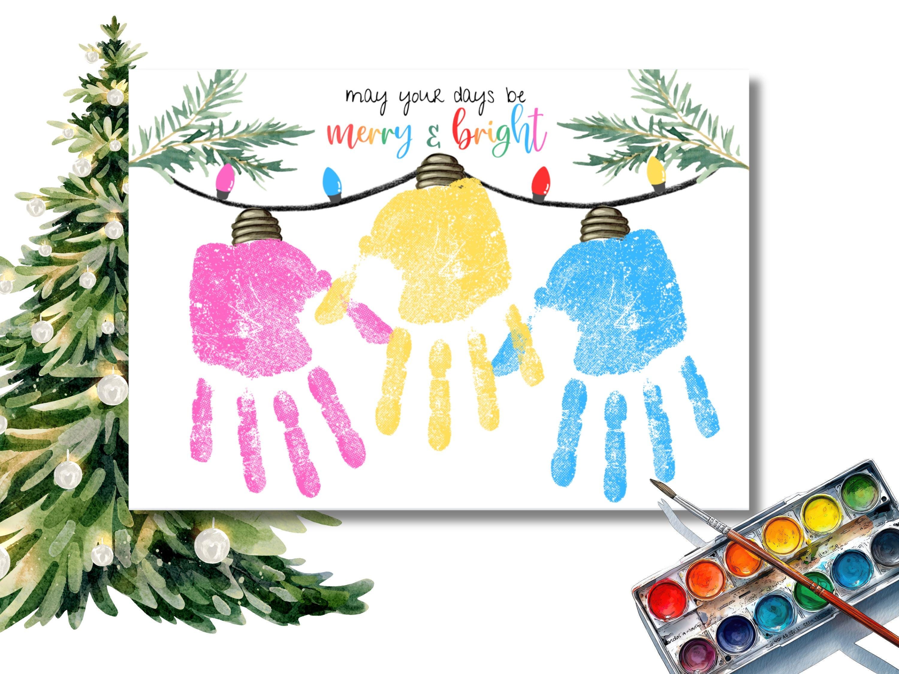 Holiday Handprint Craft, Merry and Bright Handprint Activity ...