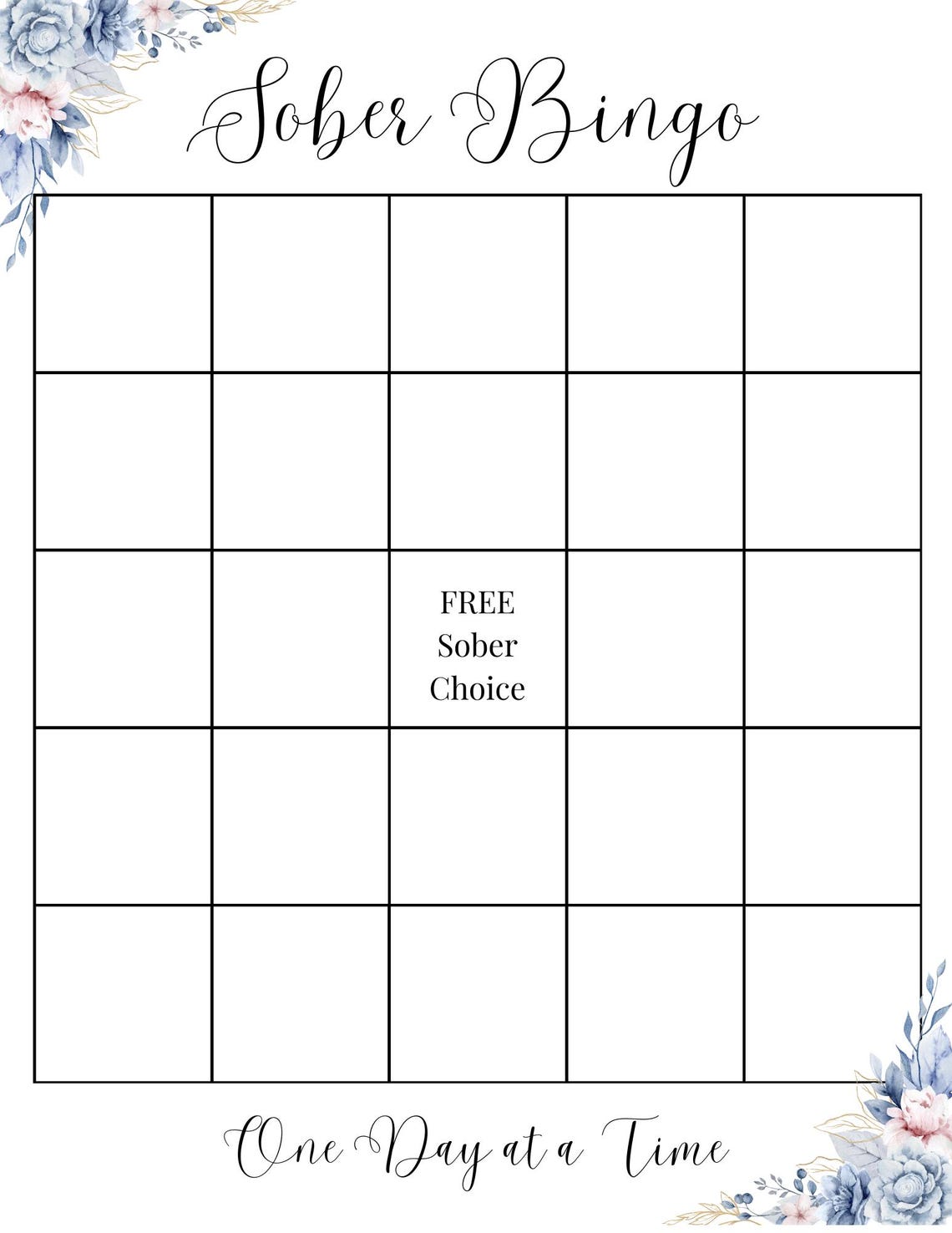 Editable Sober Bingo: Printable Recovery Game (PDF) - Etsy
