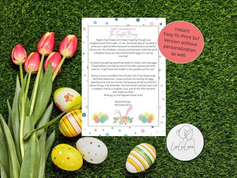 Editable Easter Bunny Letter: Personalized Keepsake (digital Download ...