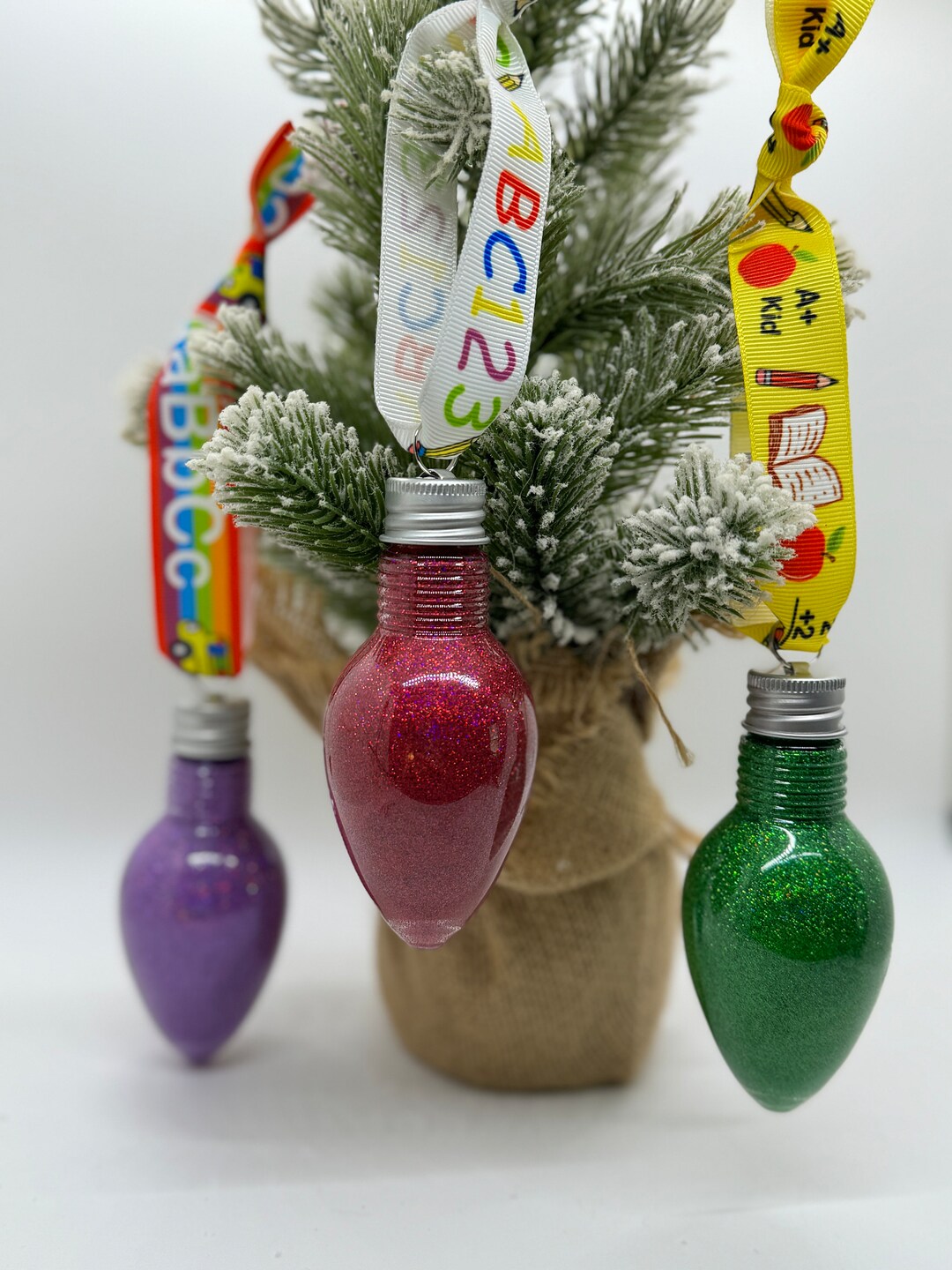Lightbulb Teacher Ornament, Personalized Card, Teacher Ornament, Light ...