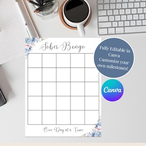 Editable Sober Bingo: Printable Recovery Game (PDF) - Etsy