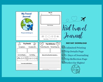 Printable Kid Travel Journal, Vacation Journal for Kids, Printable ...