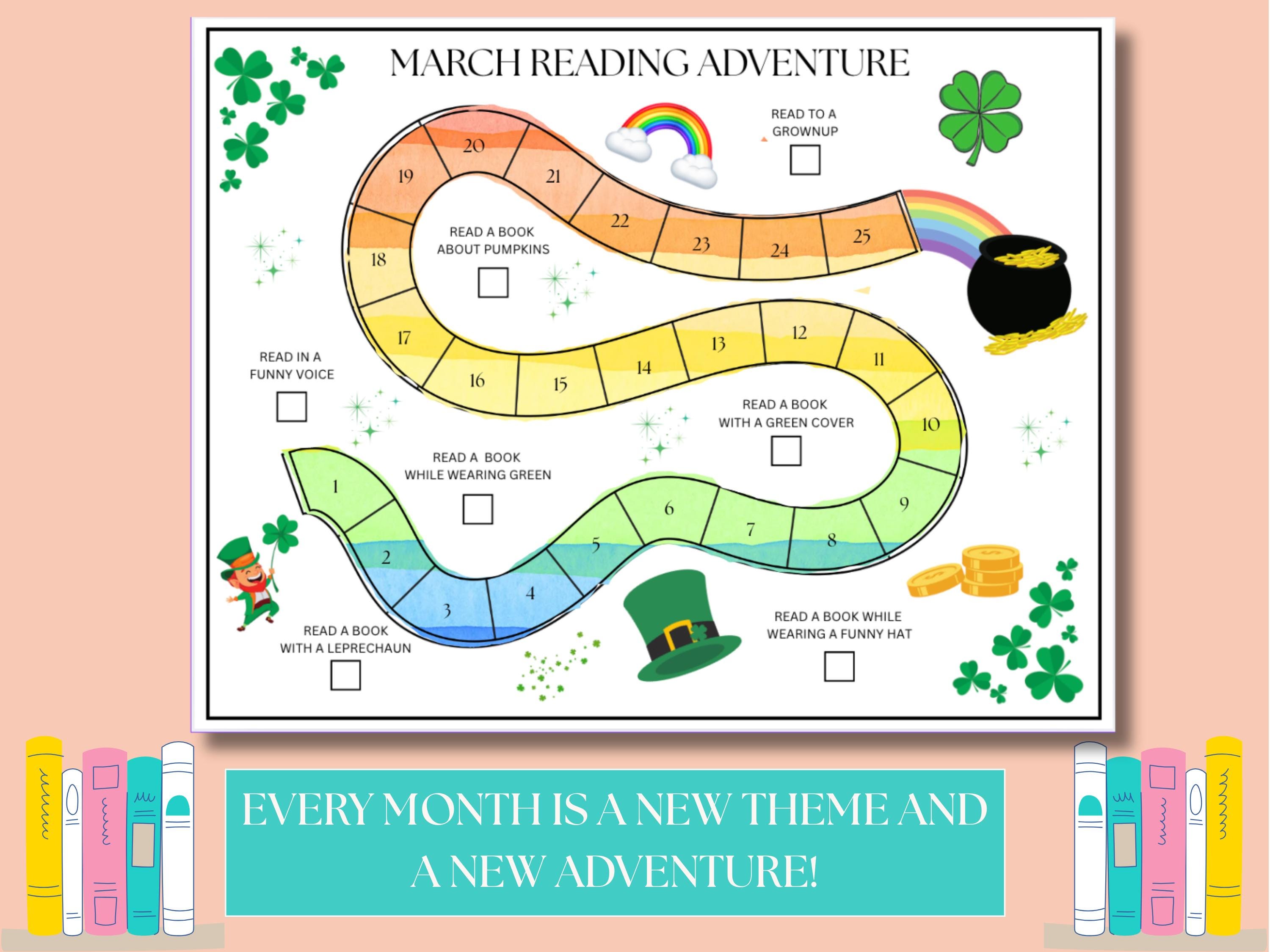 Monthly Kid Reading Challenge, Themed Reading Challenges for Kids ...