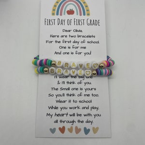 PERSONALIZED First Day of Kindergarten, Rainbow Mommy and Me Bracelets ...