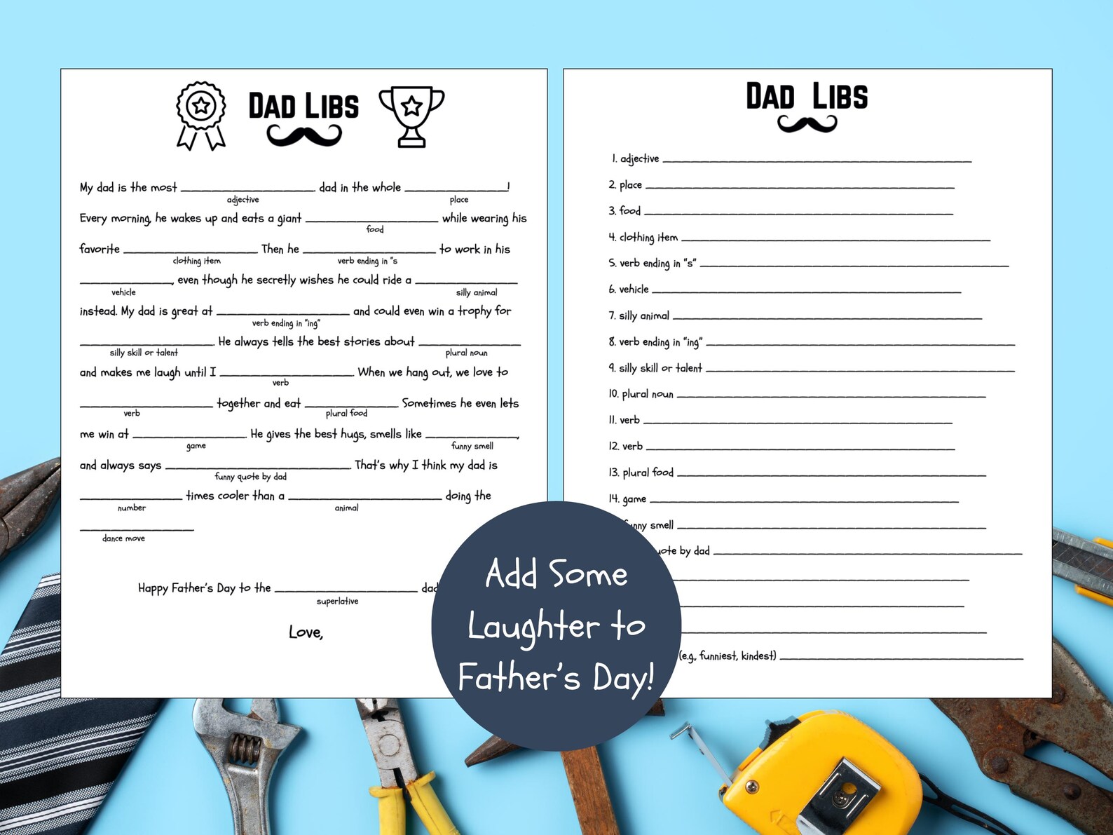 Father's Day Gift Printable: All About My Dad Activity, Father's Day ...