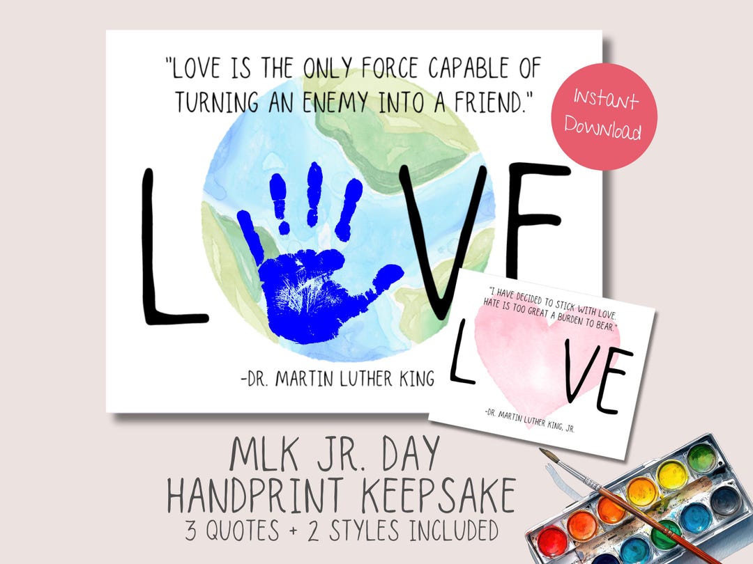 MLK Jr. Day Handprint Keepsake Printable | Love Handprint Art | Martin ...
