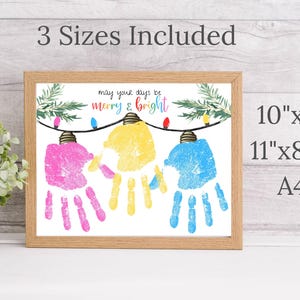 Holiday Handprint Craft, Merry and Bright Handprint Activity ...