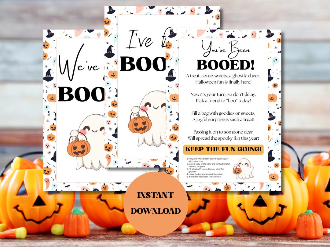 You've Been Booed Game, You've Been Booed Signs, Halloween Game ...