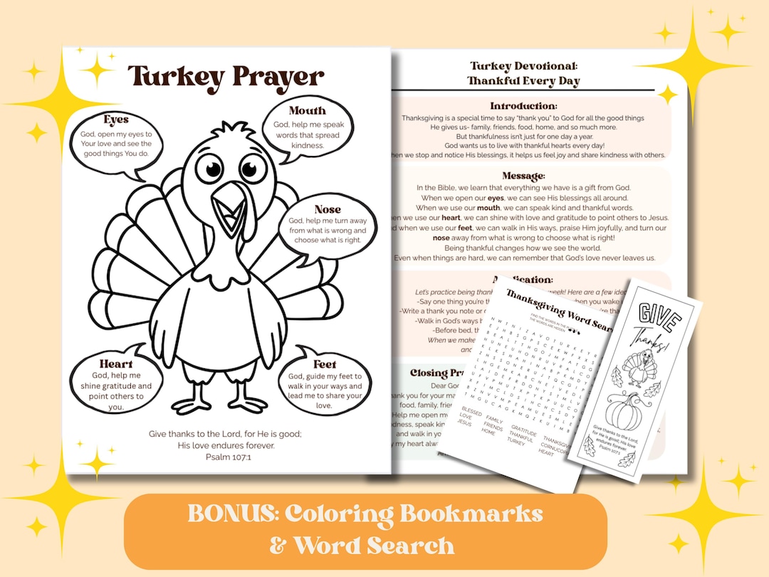 Turkey Prayer Craft, Christian Thanksgiving Craft, Sunday School ...