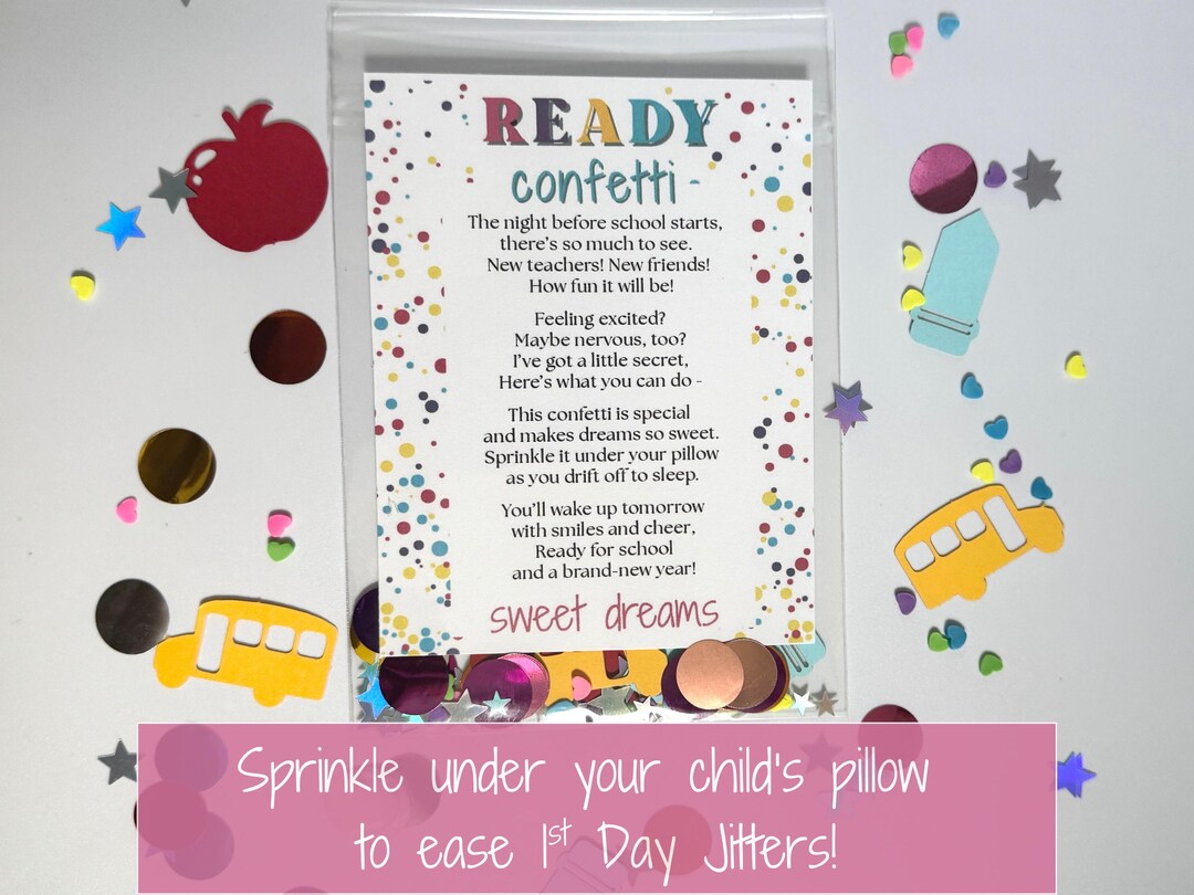 First Day of School Confetti Bag With Poem: Jitter Glitter - Etsy