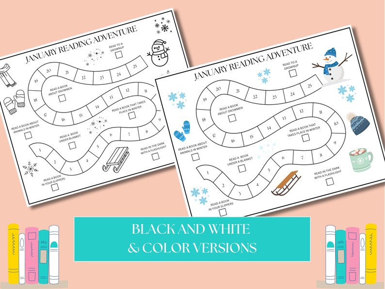 January Reading Challenge: Fun Printable Reading Game, Monthly Reading ...