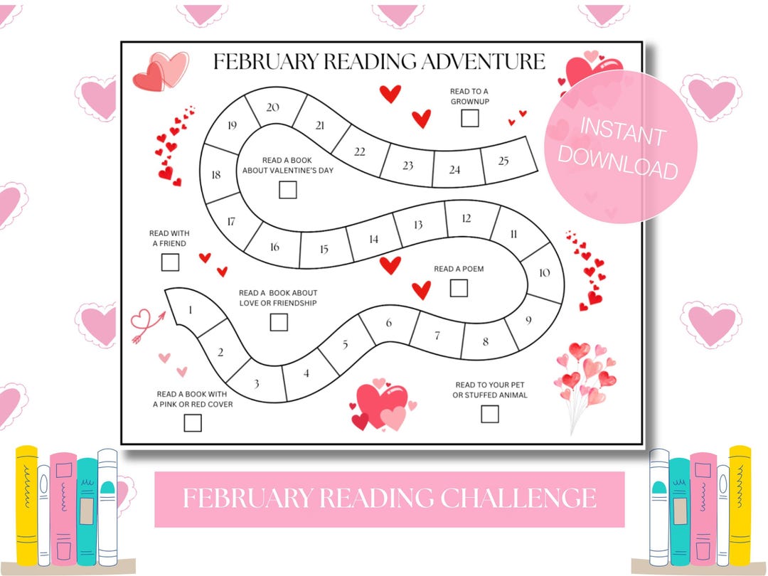 February Kid Reading Challenge, Themed Reading Challenge for Kids ...