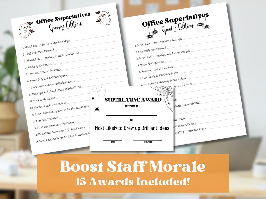 Halloween Office Superlative Awards, Halloween Office Team Building ...