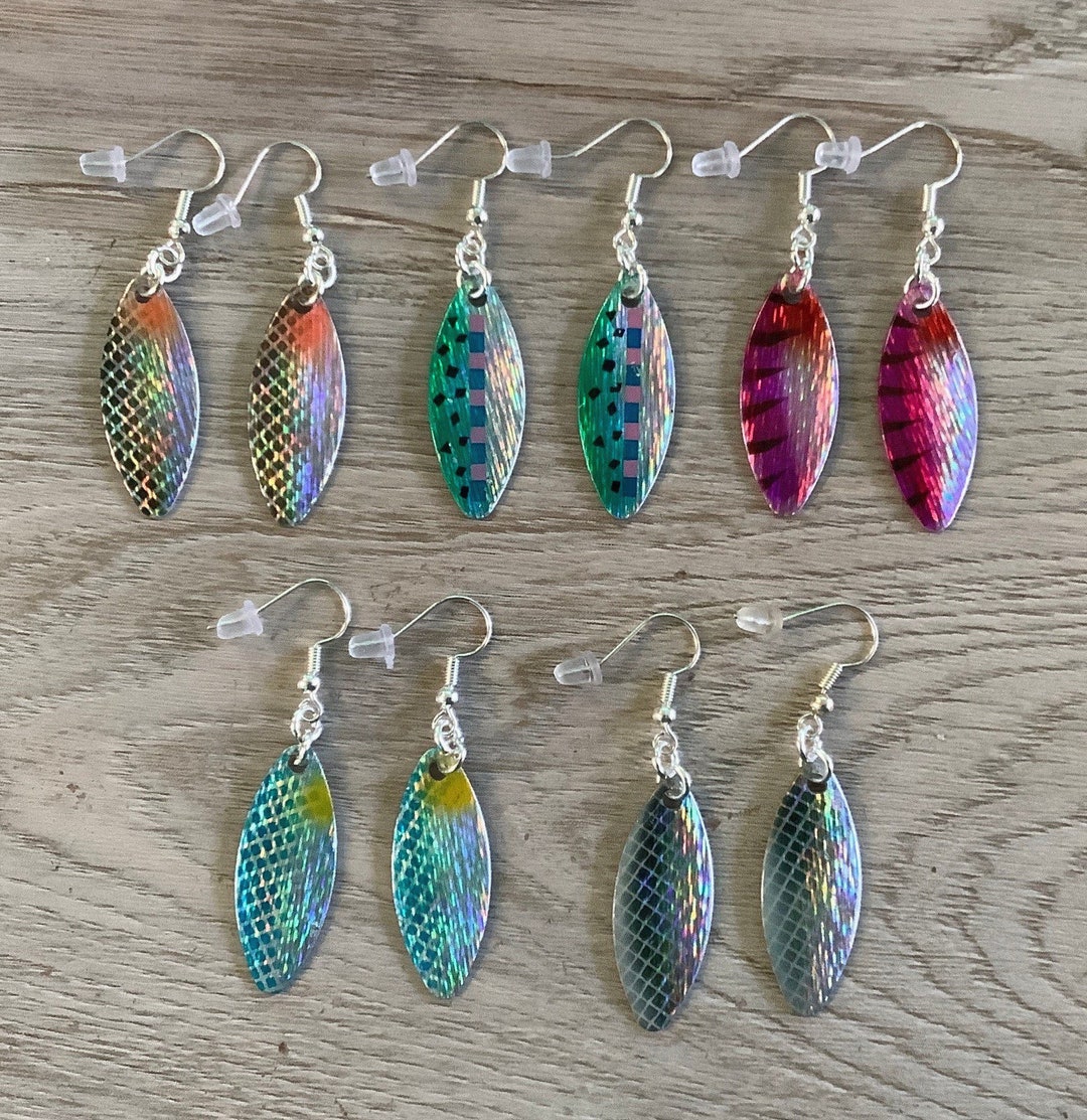 One Pair of Fish Lure Earrings. Your Choice of Color and Stainless ...