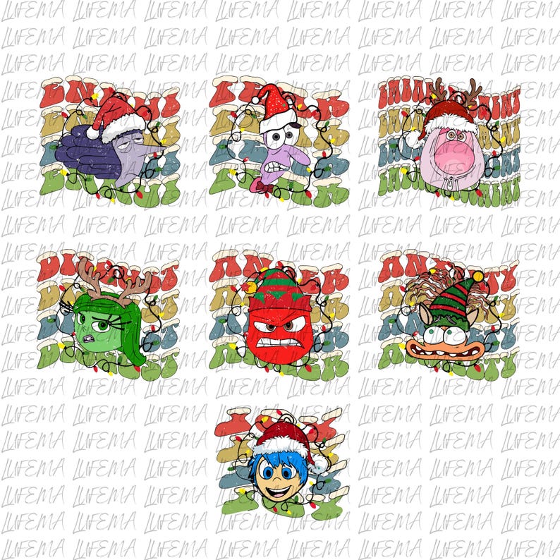 Inside Out Characters Christmas PNG, Disney Inside Out Christmas PNG ...