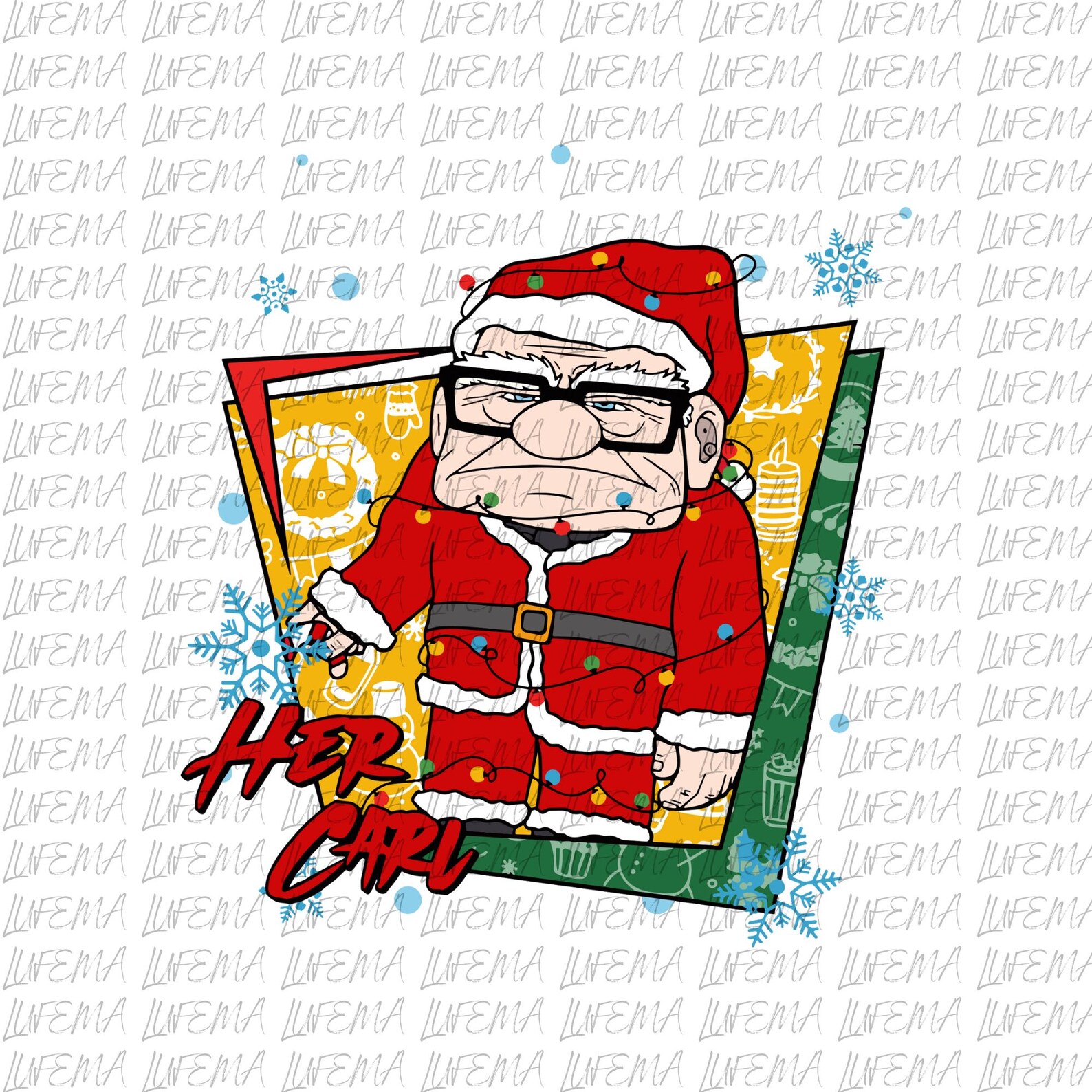 His Ellie and Her Carl Christmas PNG, Disney Pixar up Christmas PNG, up ...