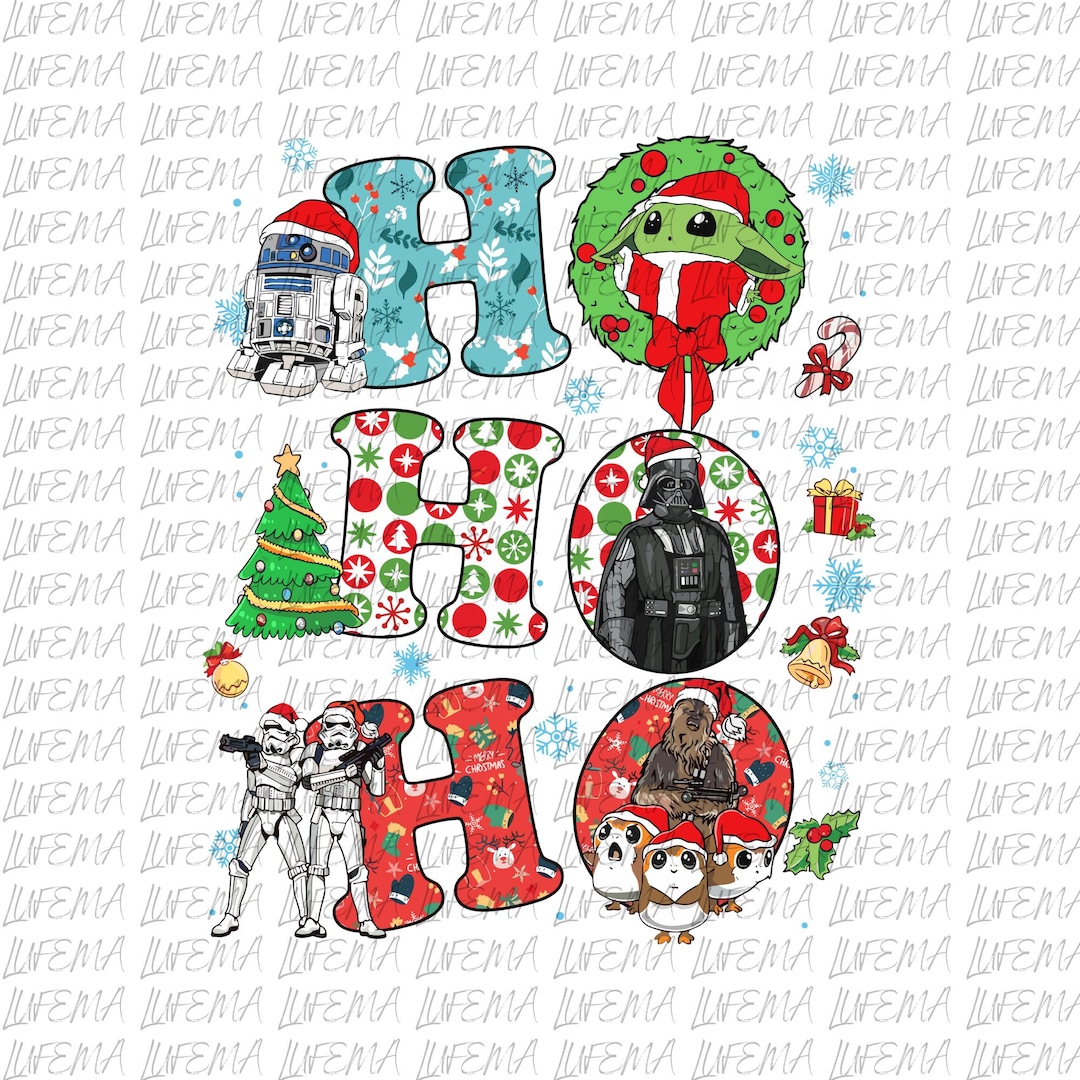 Star Wars Characters Christmas PNG, Star Wars Christmas PNG, Star Wars ...