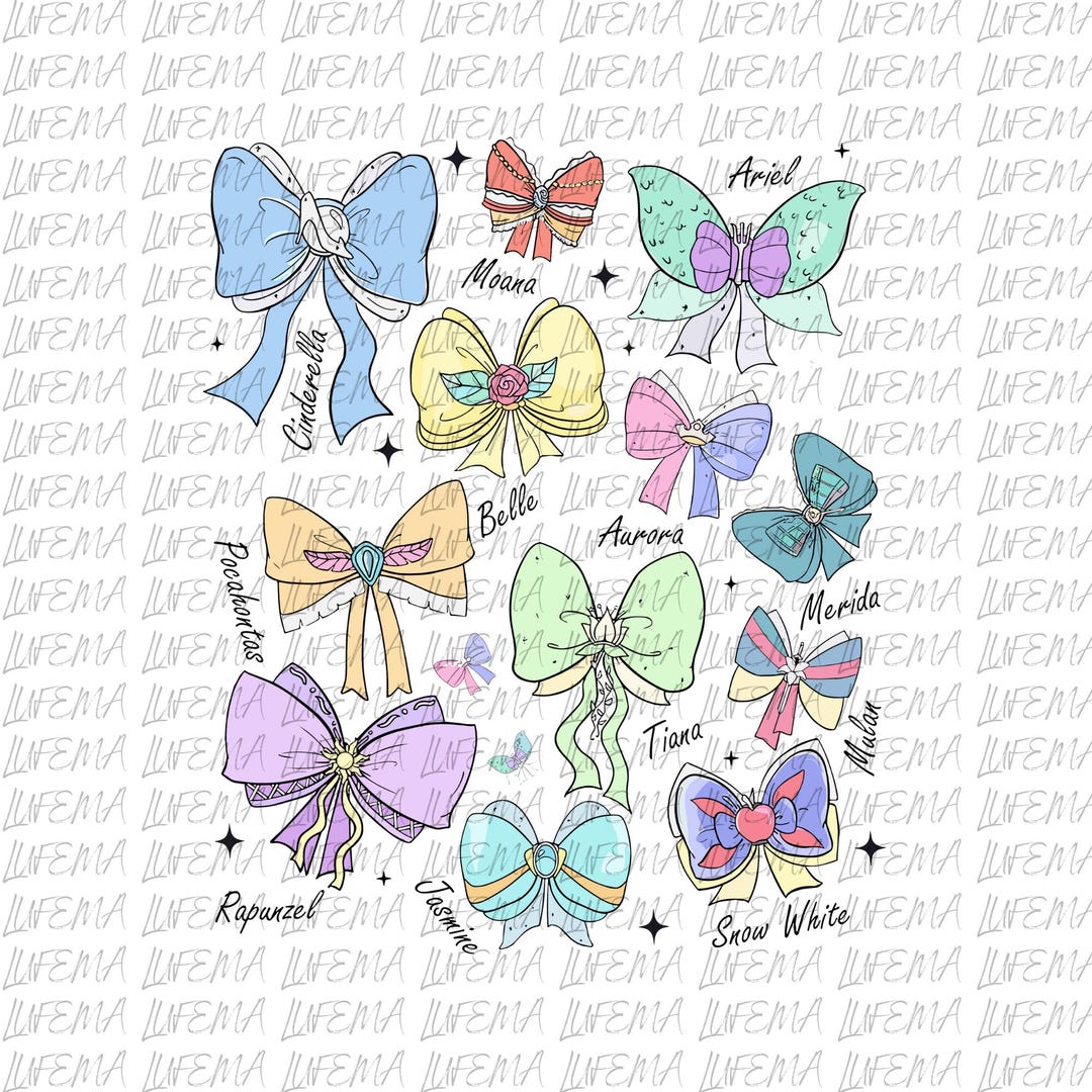 Disney Princesses Coquette PNG, Disney Princesses Characters PNG ...